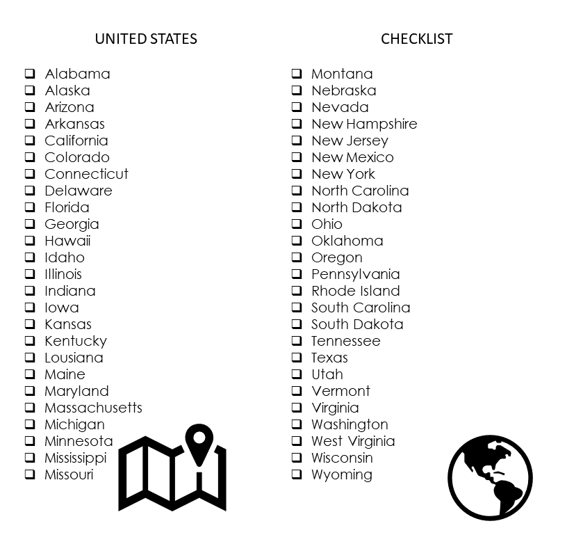 Countries Visited Checklist – A Traveling Vegan